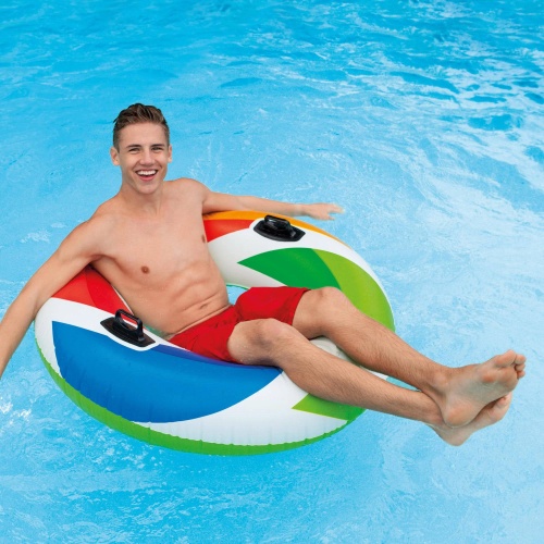 Intex Inflatable Colour Whirl Tube Floating Rubber Ring Pool Market